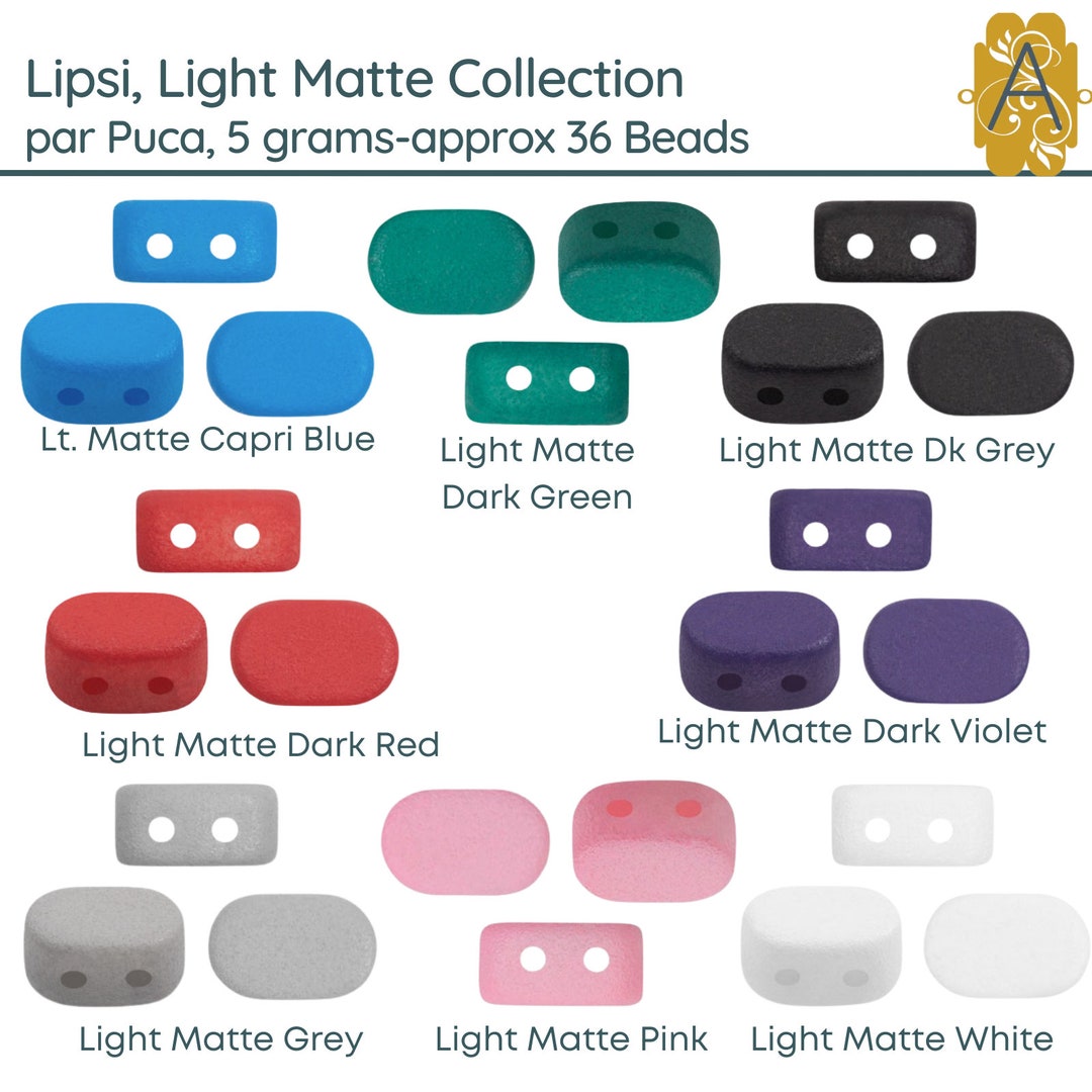 Lipsi Par Puca, Light Matte Collection, 5g. ~36 Beads, 8 Gorgeous ...