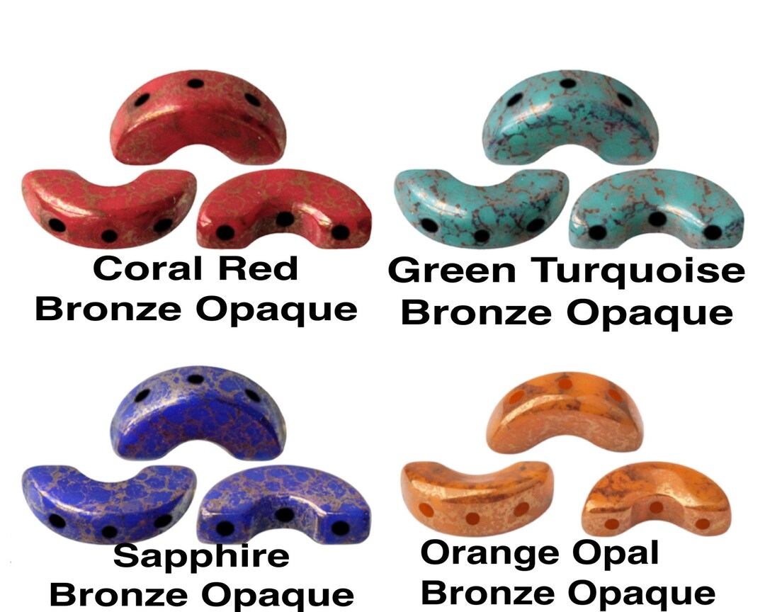 ARCOS Par Puca 30 Pcs + Free Pattern - Red Coral Bronze Opaque, Green ...