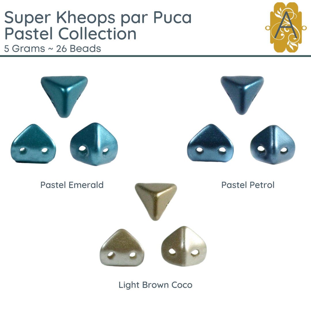 SUPER KHEOPS Par Puca, 5g. ~ 26 Beads, Pastel Collection, 3 Colors + 2 ...
