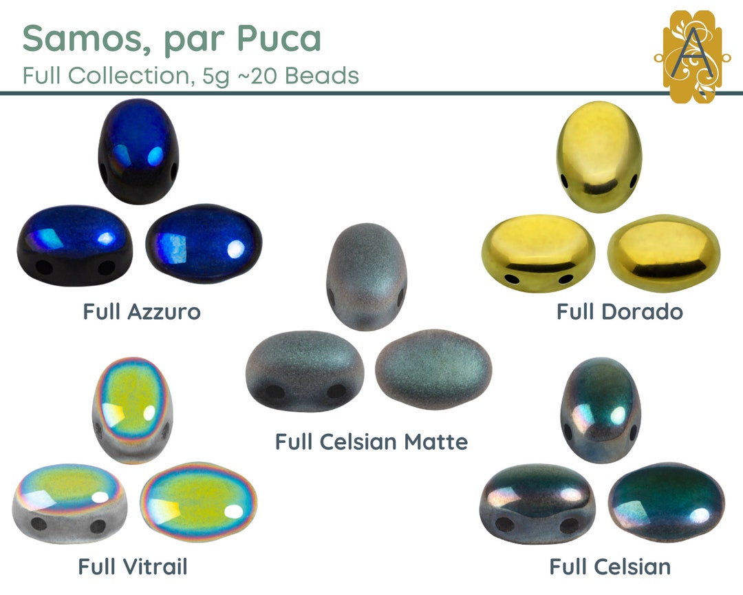 SAMOS Par Puca, 5g. ~20 Beads, Full Collection, + 2 FREE Patterns With ...