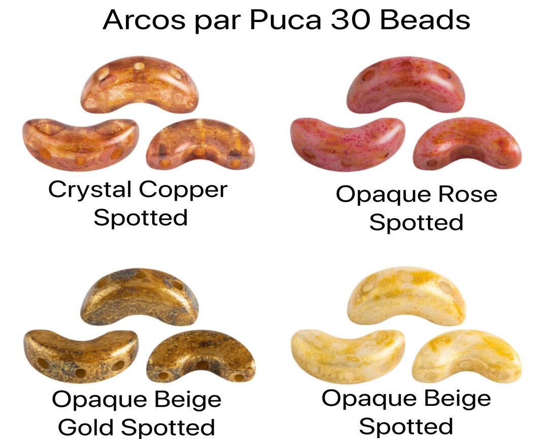 ARCOS Par Puca, 30 Beads, 2 Free Patterns With Order, Opaque Beige ...