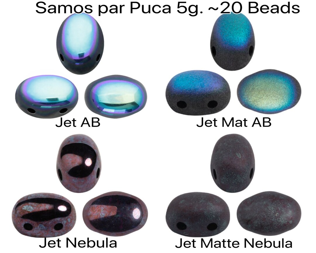 SAMOS Par Puca, 5g. ~20 Beads, + 2 Free Patterns With Order, Jet AB ...