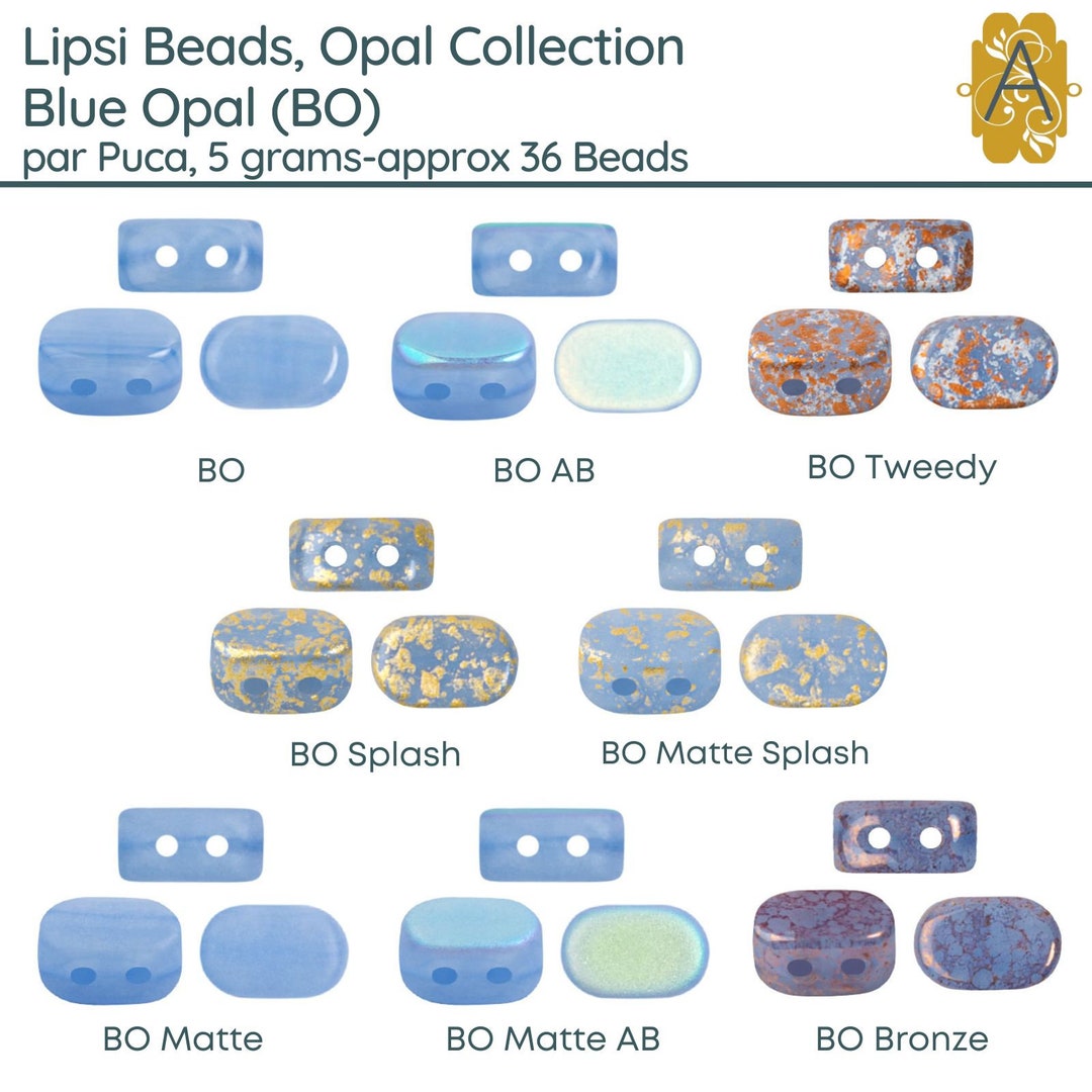 Lipsi Par Puca, Blue Opal Collection, (5g ~ 36 Beads), Don't Forget ...