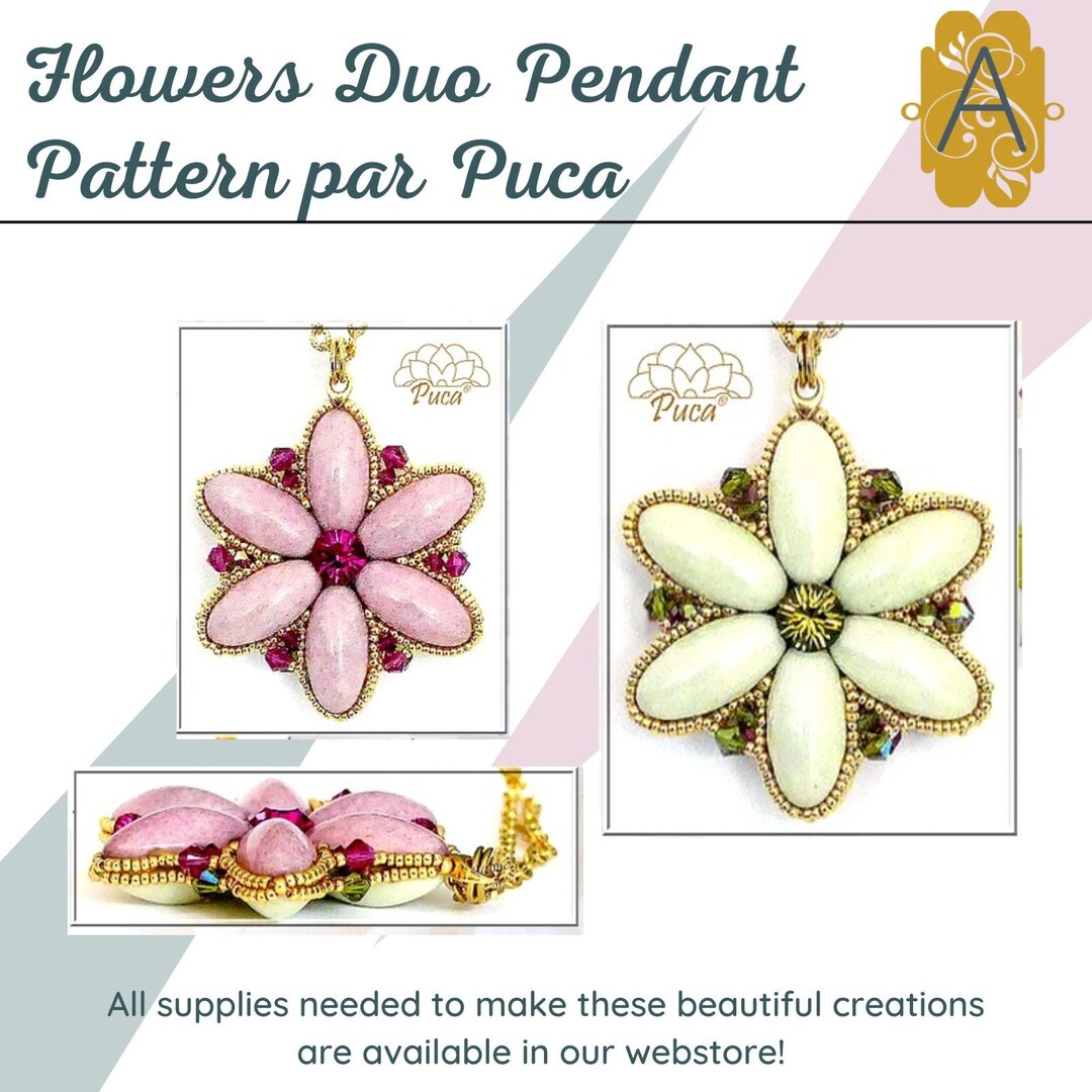 Flowers Duo Pendant Pattern Par Puca - Etsy