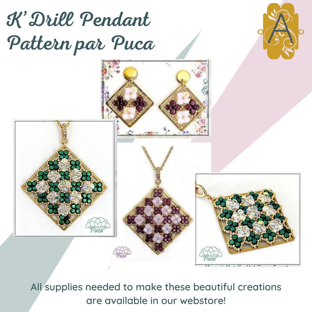 K'drill Pendant Pattern Par Puca, Tutorial, FREE With Par Puca Order, 2 ...