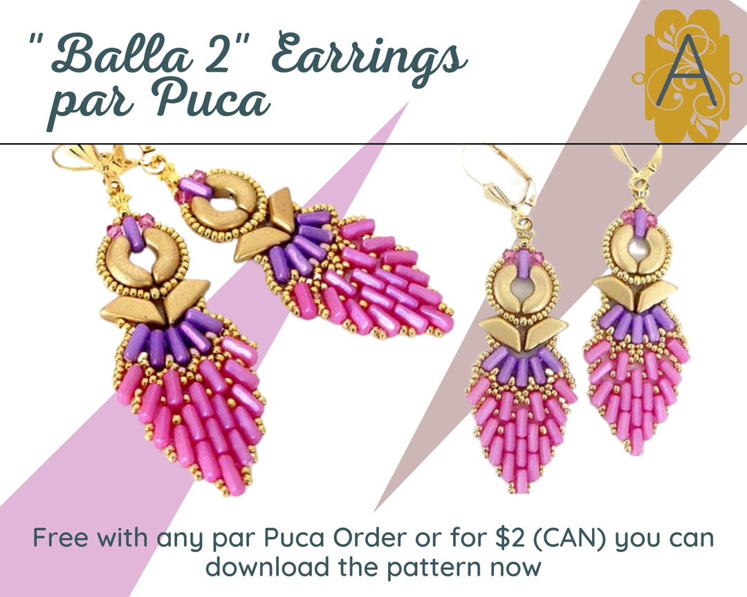 Balla 2 Earrings, Free With Your Order of Any Les Perles Par Puca Beads or Purchase the Digital ...