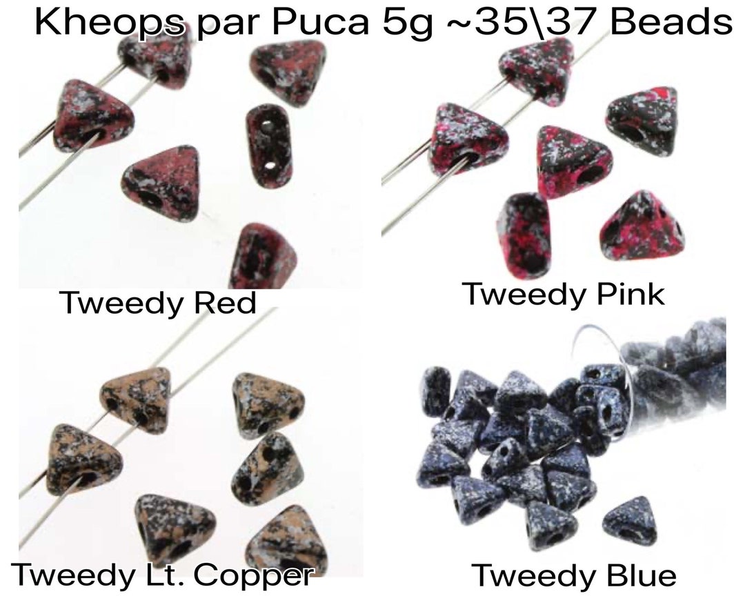 KHEOPS Par Puca, 5g 3537 Beads TWO FREE Patterns Tweedy Collection: Red ...