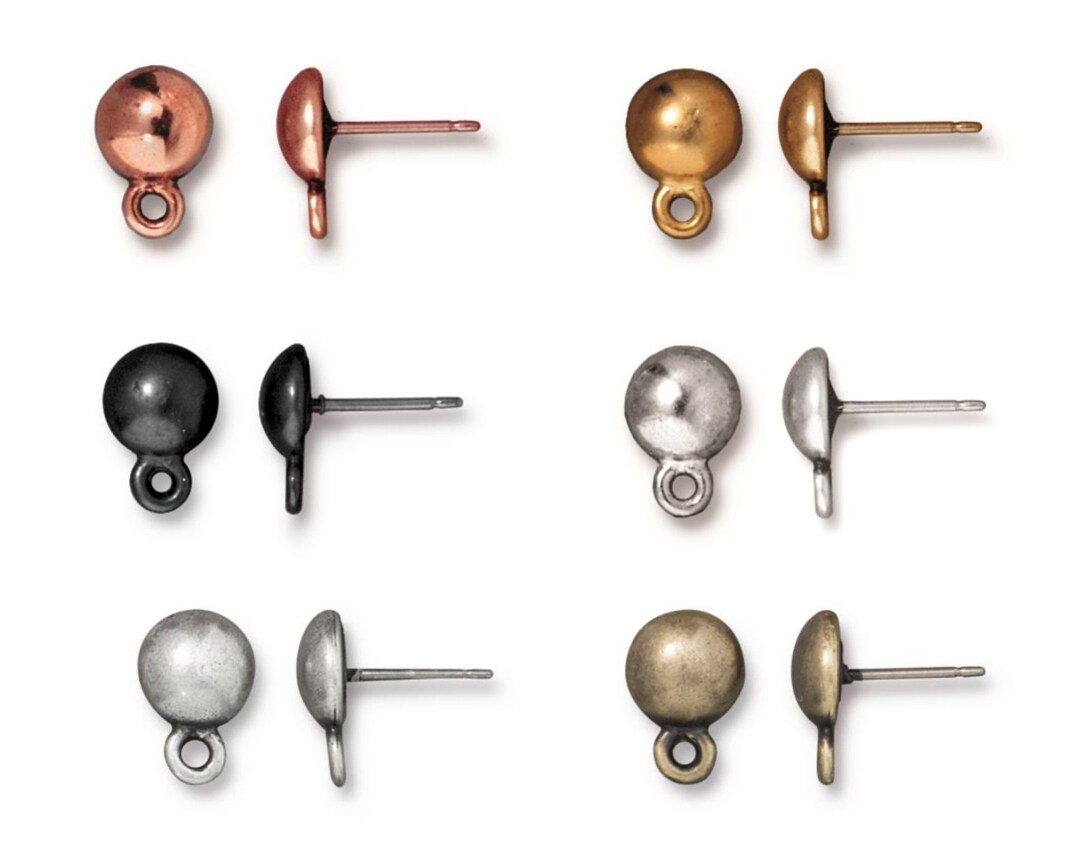 Tierracast DOME Earring Stud, Titanium Posts ,6 Finishes 1 Pair - Etsy ...