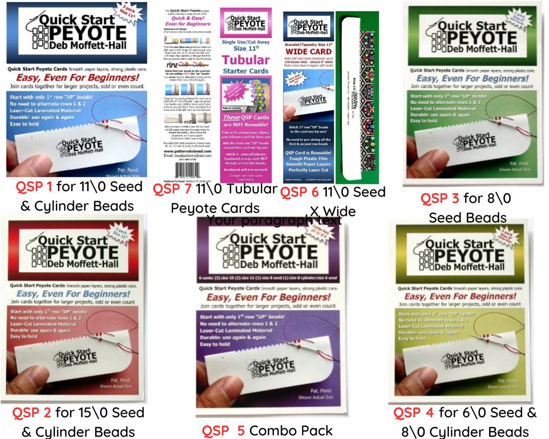 Quick Start Cards for Even\odd Peyote, 2 Drop Peyote, Herringbone ...