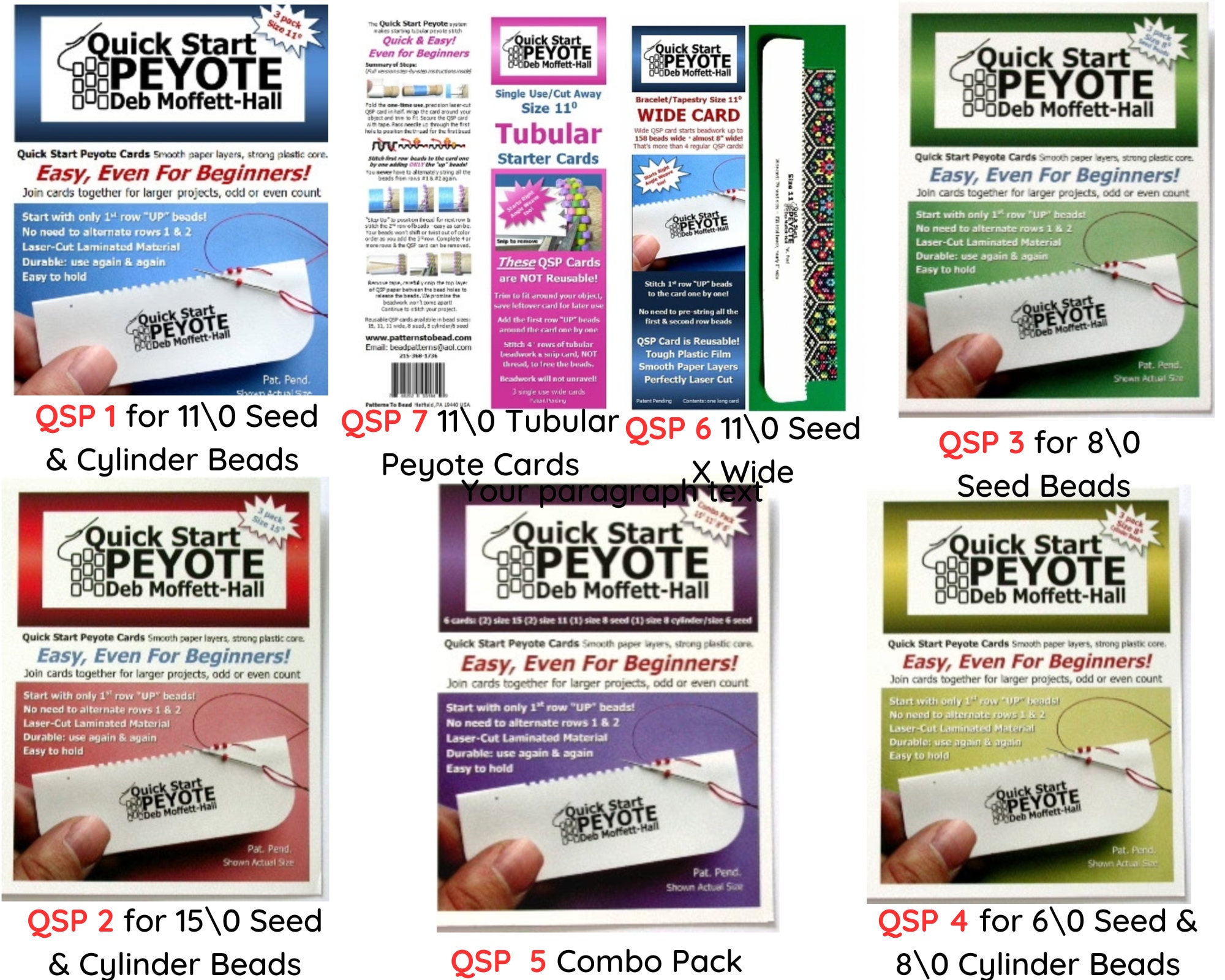 Quick Start Cards for Even\odd Peyote, 2 Drop Peyote, Herringbone ...