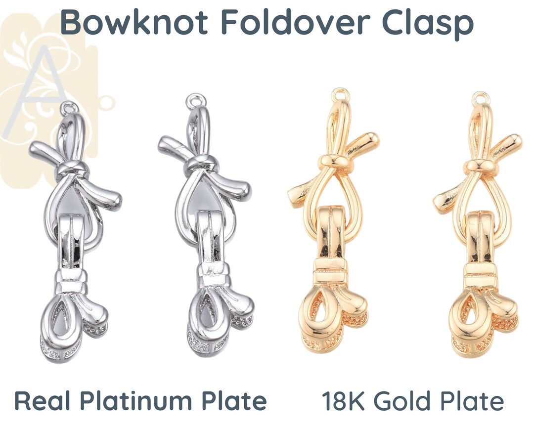 BOWKNOT Foldover Clasp, 1 Strand, Secure & Beautiful, Precious Metal ...