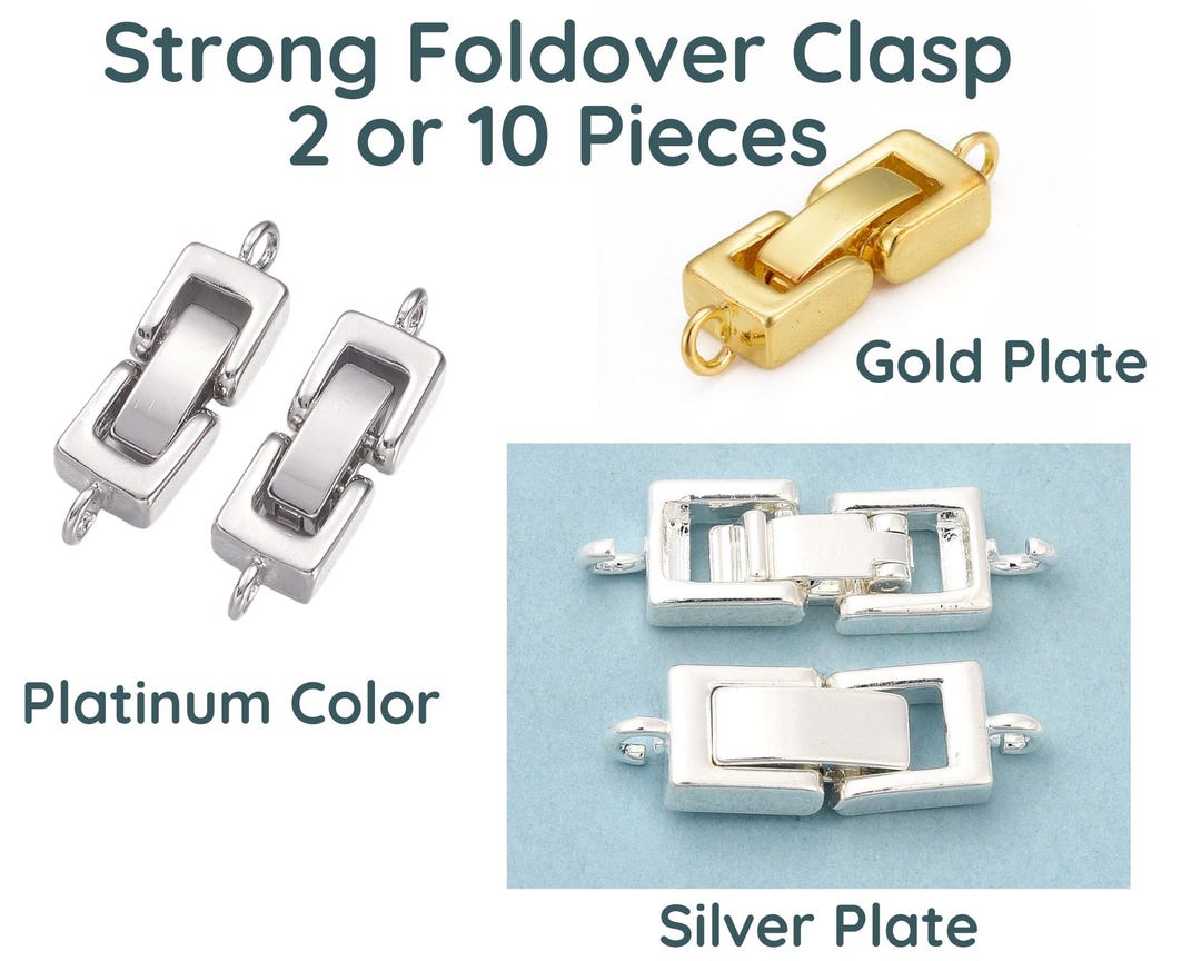 FOLDOVER Clasp, Very Strong! 1 Strand, Brass Clasp in Nickel or Gold ...