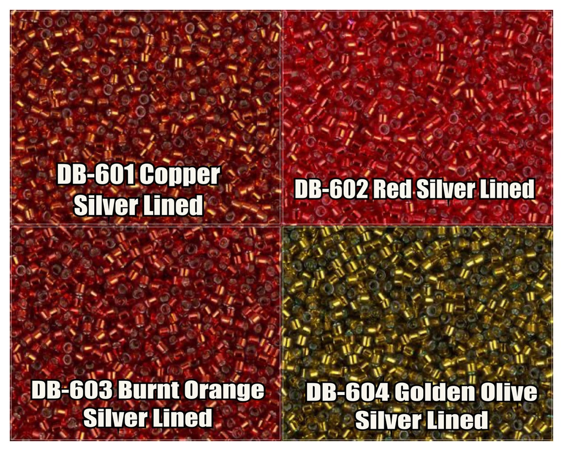 11/0 Miyuki Delica beads DB601 DB602 DB603 DB604 5g 10g | Etsy