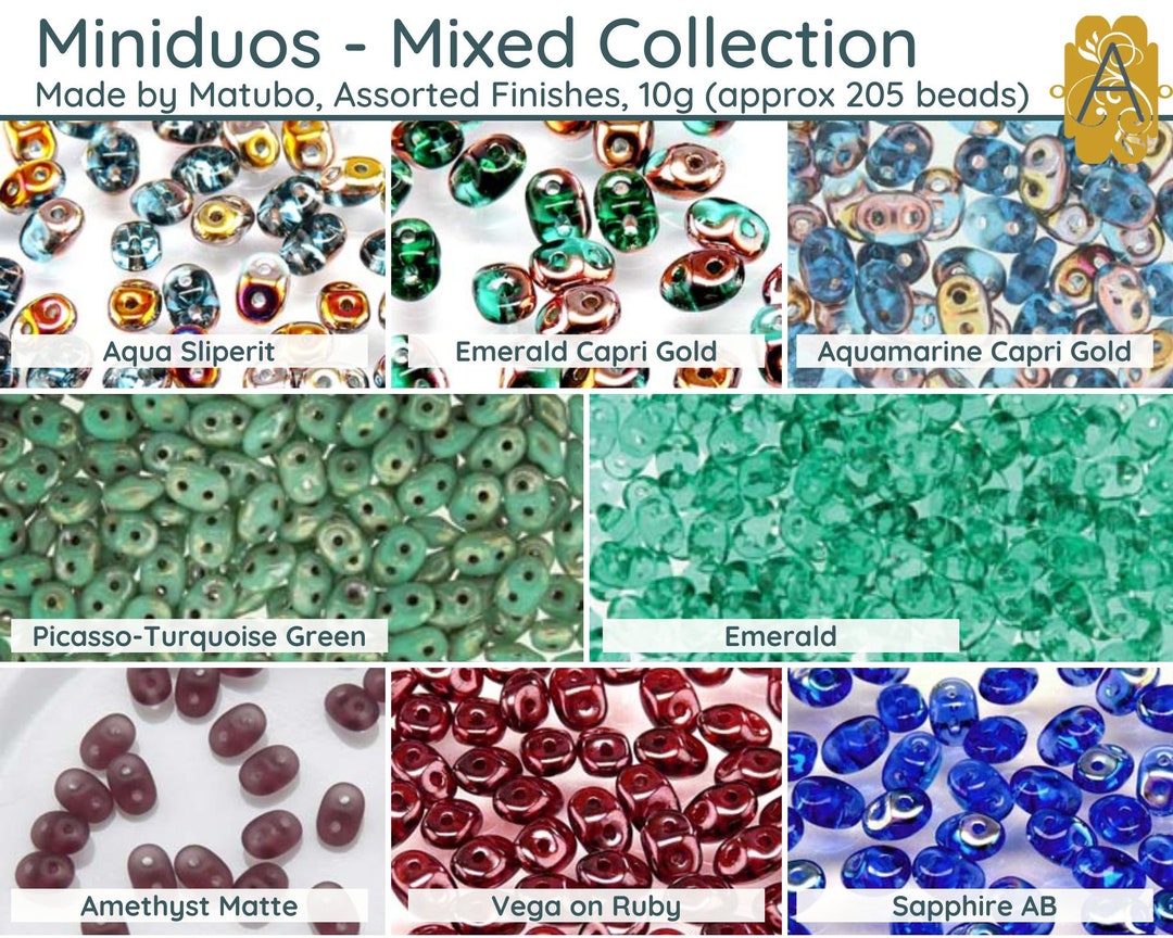 MINIDUOS, A Mixed Collection, 10g. ~205 Beads, by Matubo, + Free ...