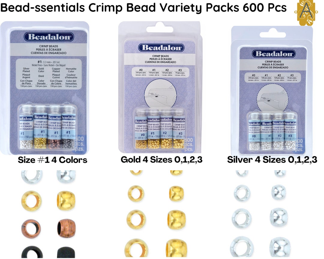 Bead-ssentials ®, Beadalon Super Useful Crimp Bead Variety Packs, Size ...