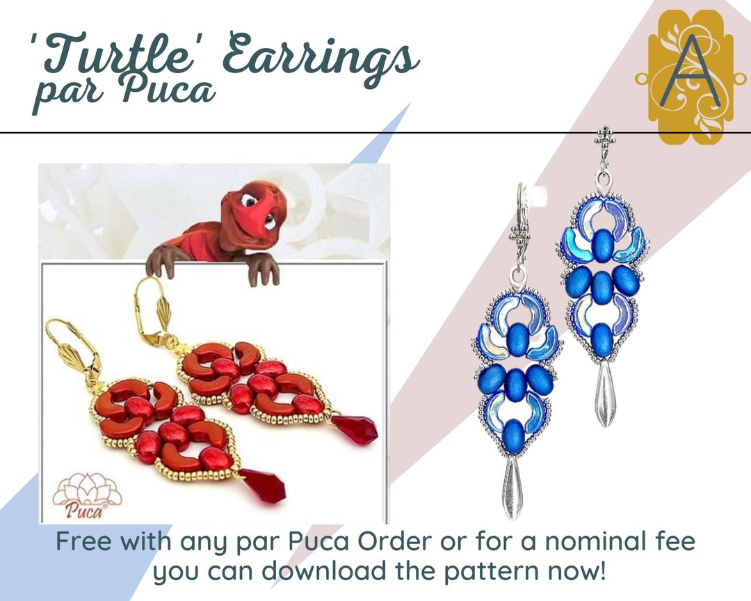 Turtle Earrings Pattern Par Puca, Free With Your Les Perles Par Puca ...