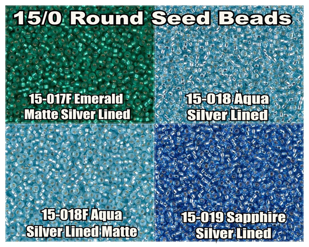 15/0 Miyuki Round Seed Beads or Rocailles. 8.2g Tubes. 15-0017F, 15 ...