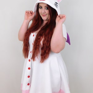 Moogle Inspired Kigurumi Dress Handmade Final Fantasy Fleece Cosplay ...