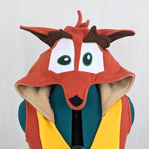 Crash Bandicoot Inspired Kigurumi Dress Handmade Retro Gaming Fleece ...