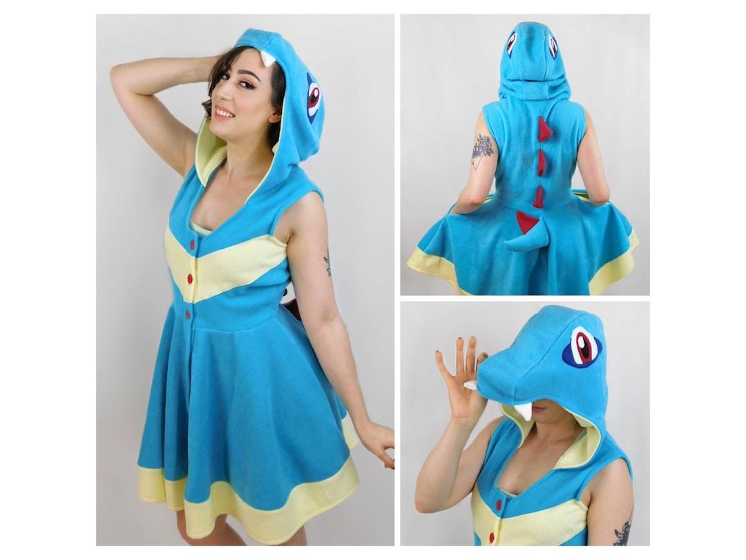 Totodile Inspired Kigurumi Dress Handmade Fleece Pokemon Cosplay for ...