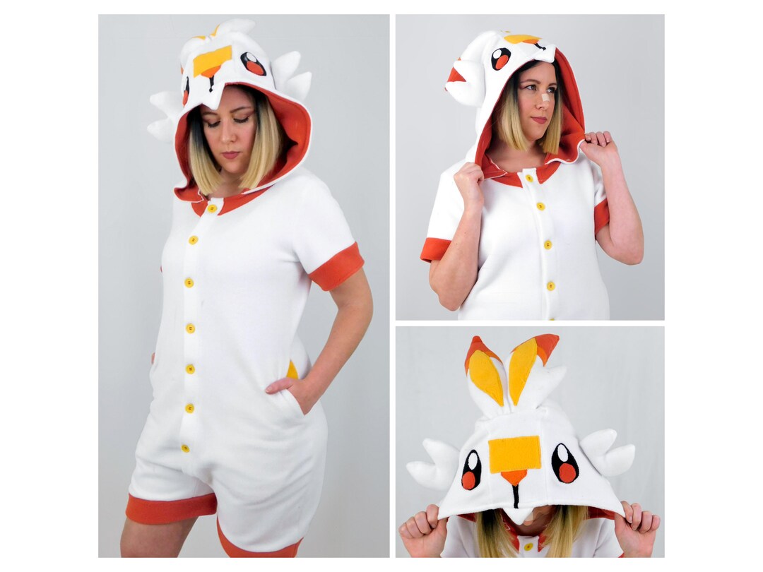 Scorbunny Inspired Kigurumi Romper Handmade Fleece Cosplay for Men or ...