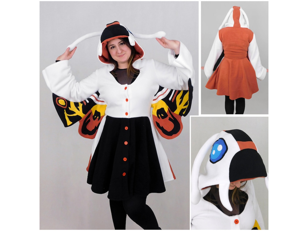 Mothra Inspired Kigurumi Dress Handmade Godzilla Fleece Cosplay for ...