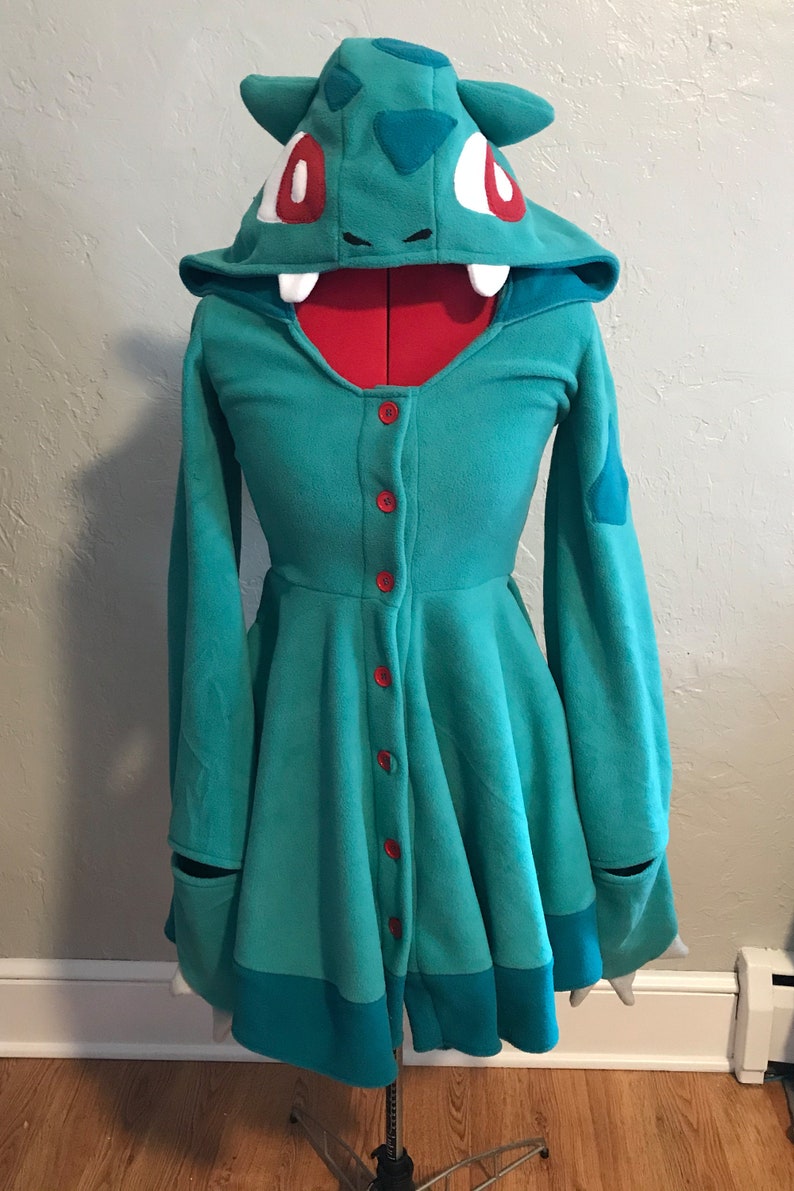 Bulbasaur Inspired Kigurumi Dress Handmade Fleece Pokemon Cosplay for ...