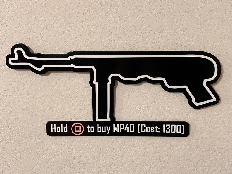 MP40 Wall Gun Buy Bo2 Wood Sign - Etsy