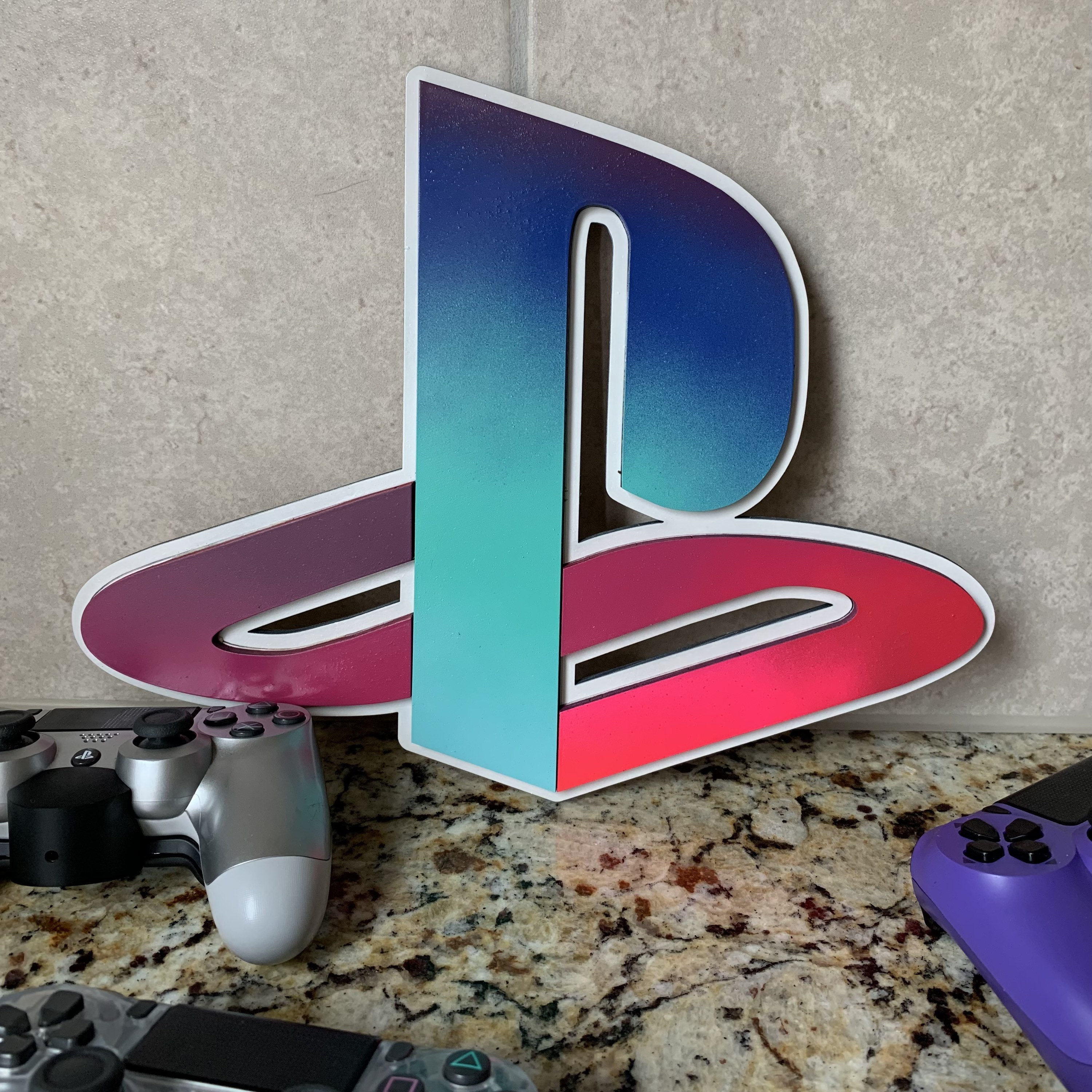 Playstation Logo Gradient Painted Sign - Etsy