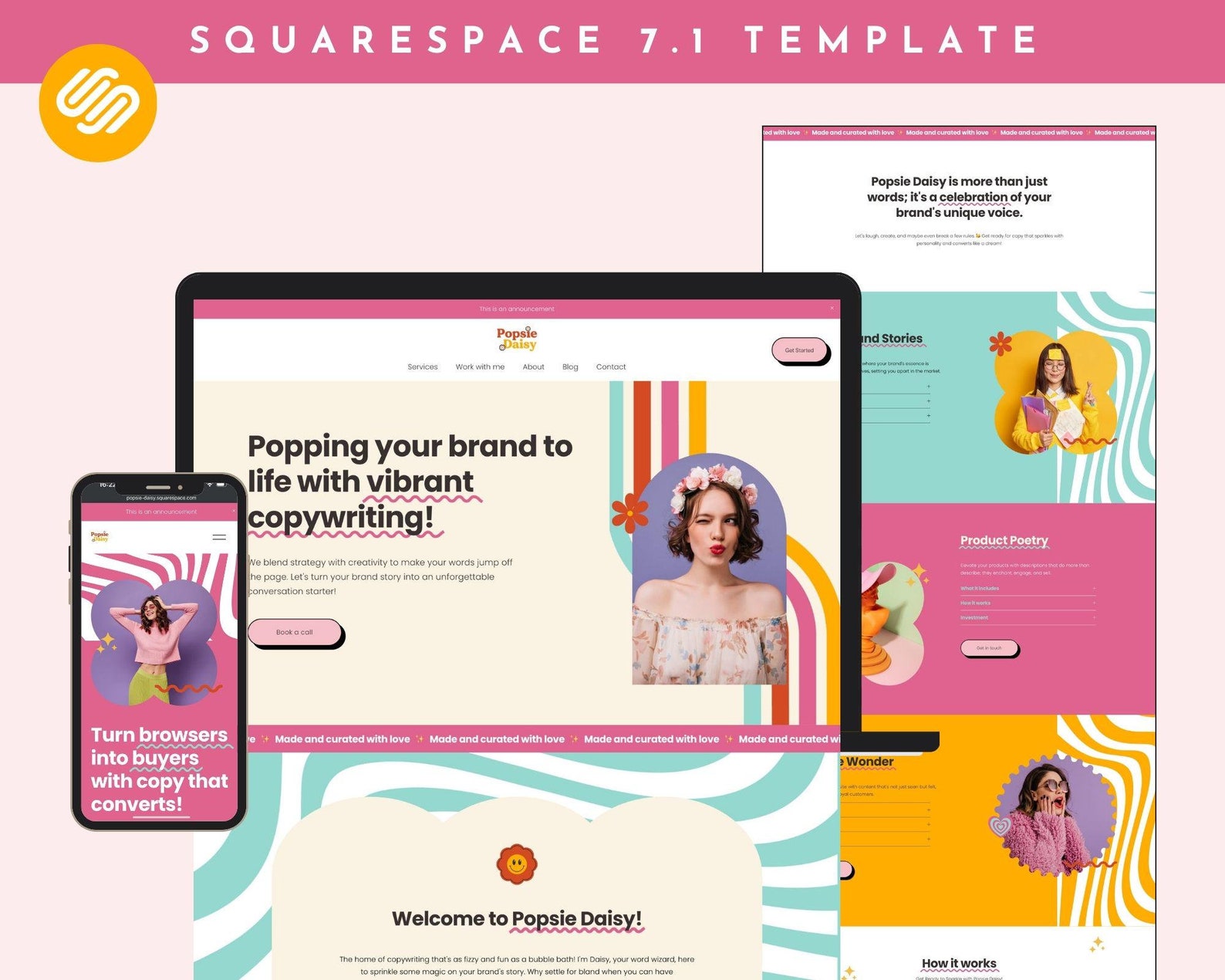 Squarespace Template for Coach Blogger Creatives Business Website ...