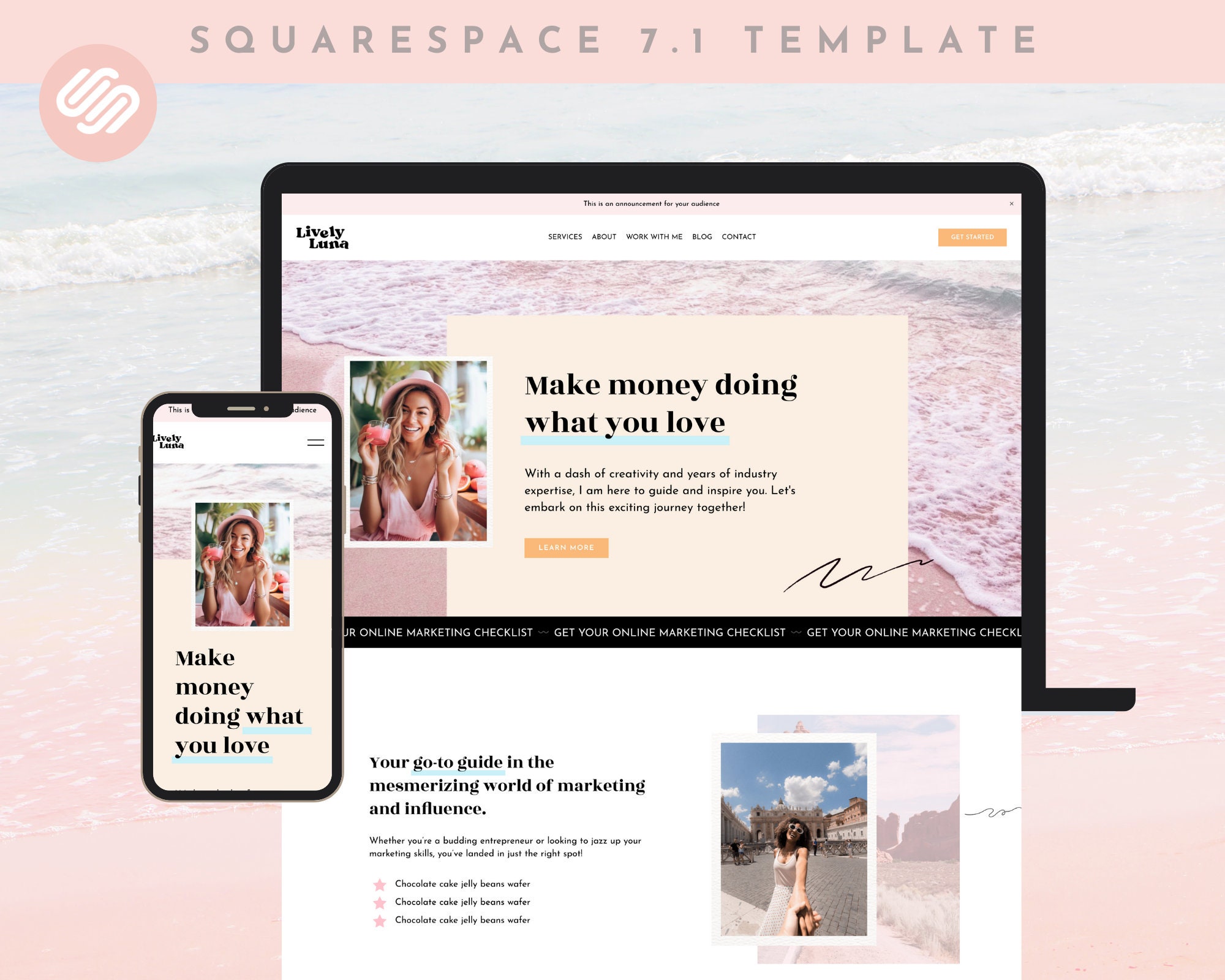 Squarespace Template for Coach Blogger Freelancer Business Website ...
