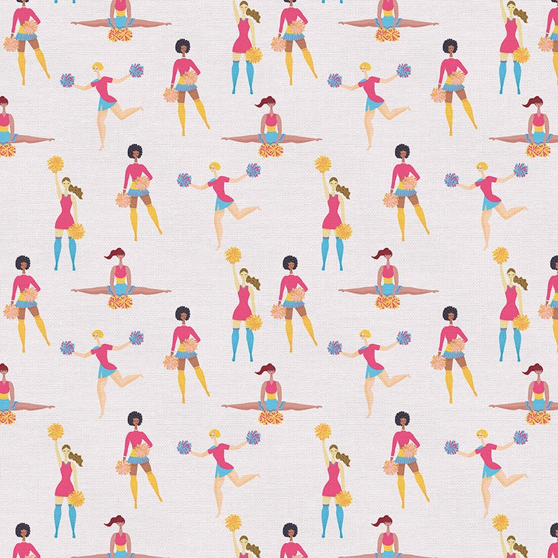 Cheerleading Cotton Fabric: Super Sports Print by PBS Fabrics - Etsy