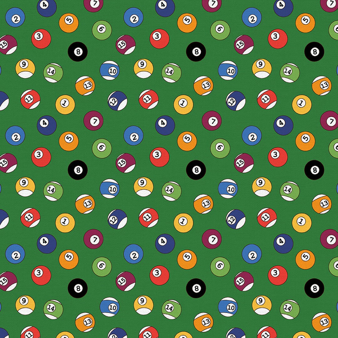Billiards Pool Balls Cotton Fabric - Sports Juvenile Kids - Etsy