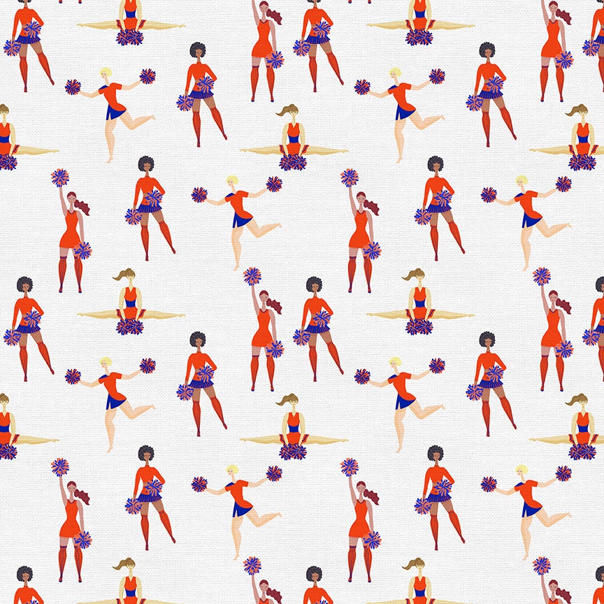 Cheerleading Cotton Fabric: Super Sports Print by PBS Fabrics - Etsy