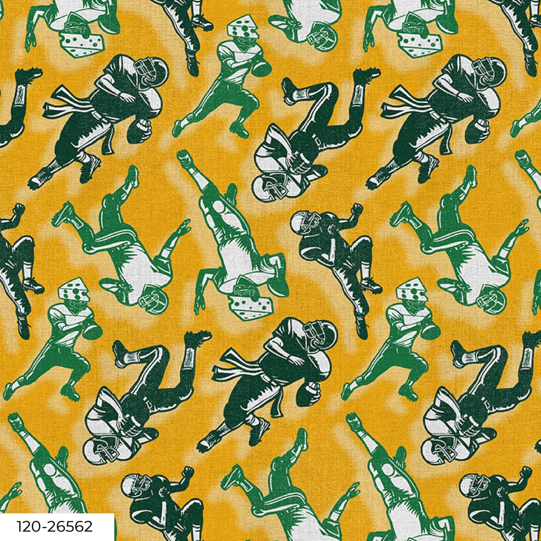 Gridiron Gold Wisconsin Football - Soft Cotton Fabric by the Yard - Etsy