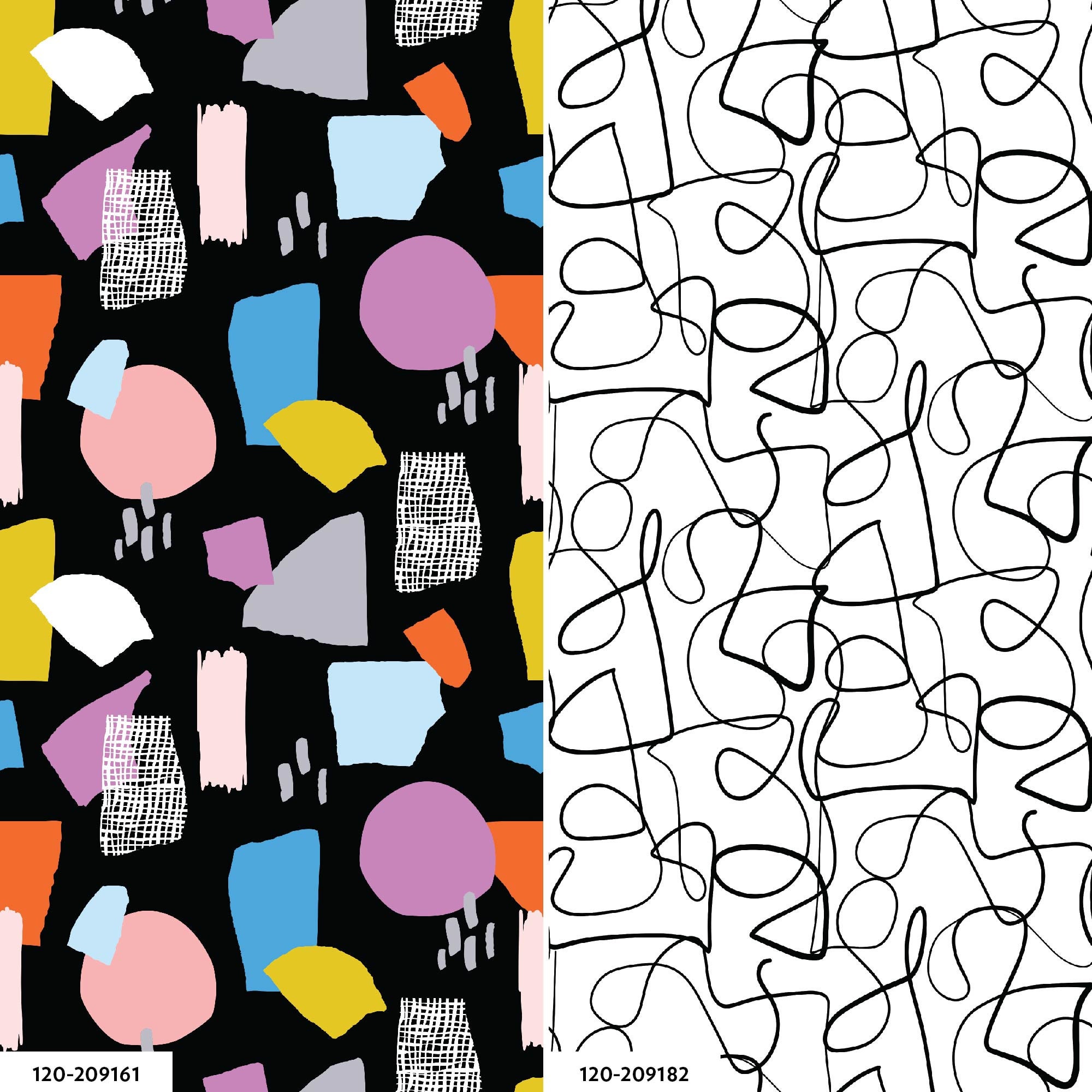 Abstract Collage by Ampersand Design Studio Bright Colorway | Etsy