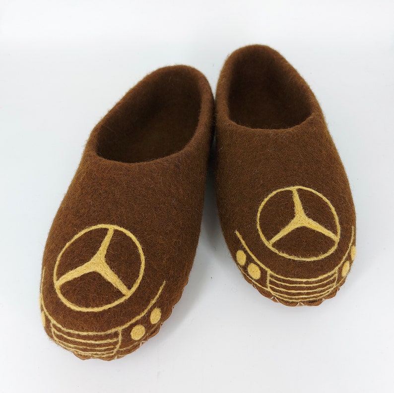 Handmade Wool Slippers: Mercedes-benz Car Design, Custom Size - Etsy