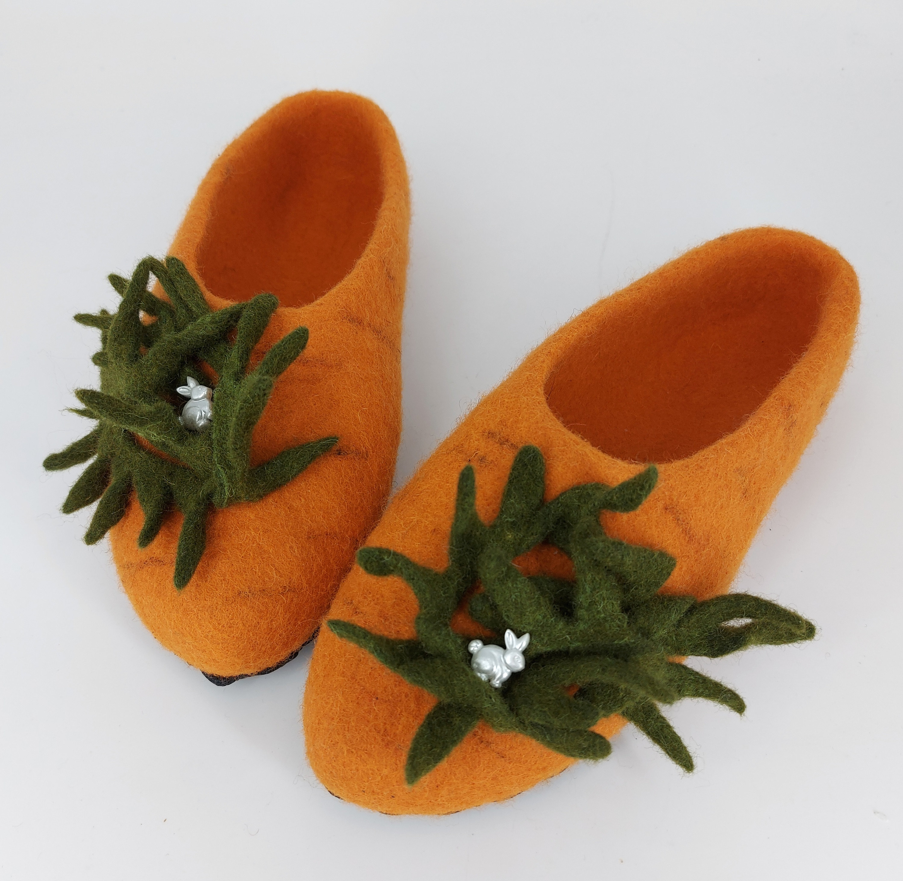 Carrot Orange Felted Wool Slippers: Eco-friendly Home Shoes - Etsy