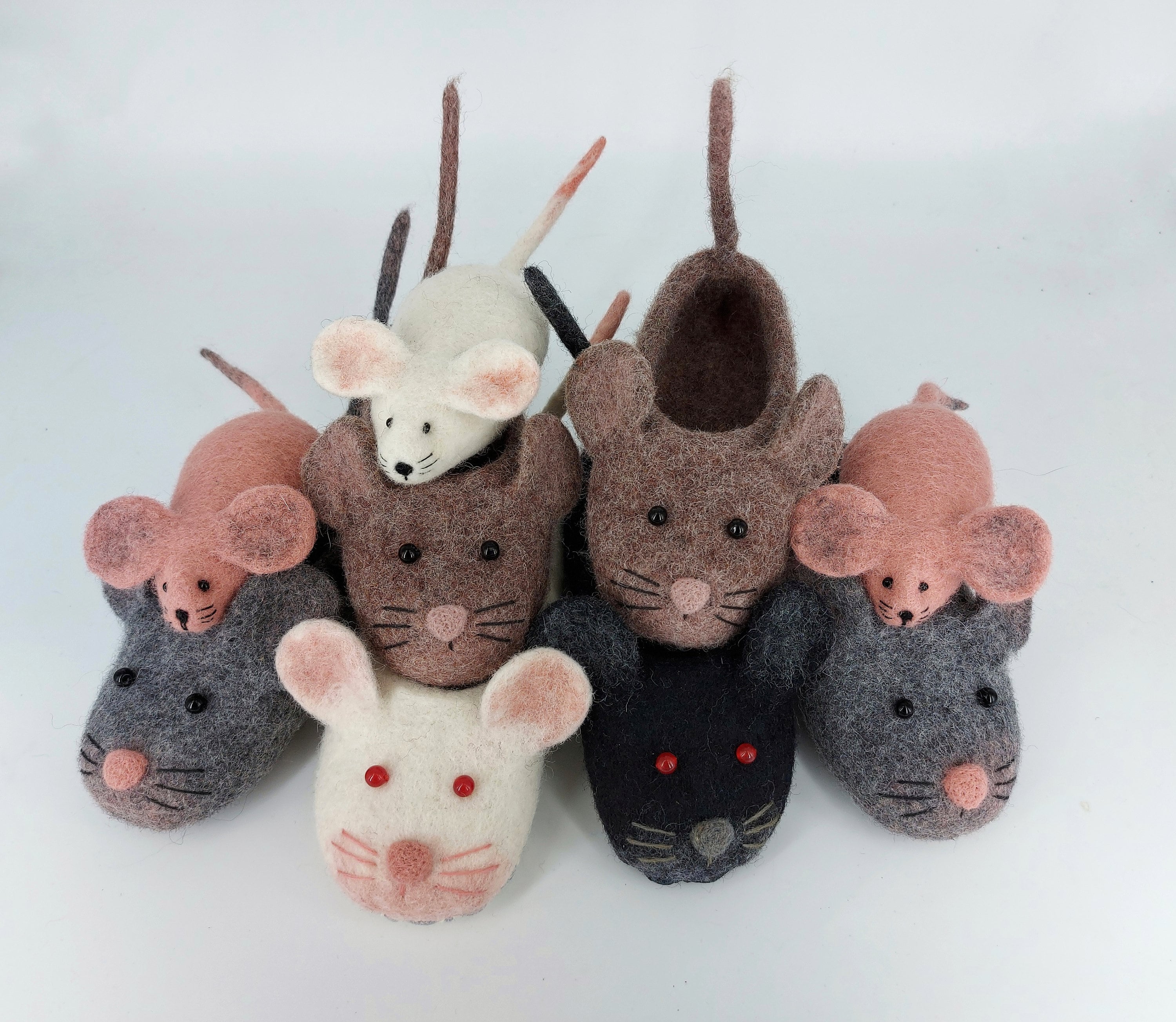 Mouse Slippers Toddler Slippers Handmade Wool Flat Shoes Funny - Etsy