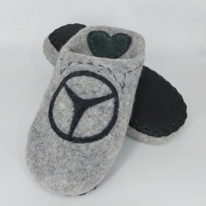 Mercedes-benz Car Slippers for Man Wool Slippers Flat Shoes Handmade ...