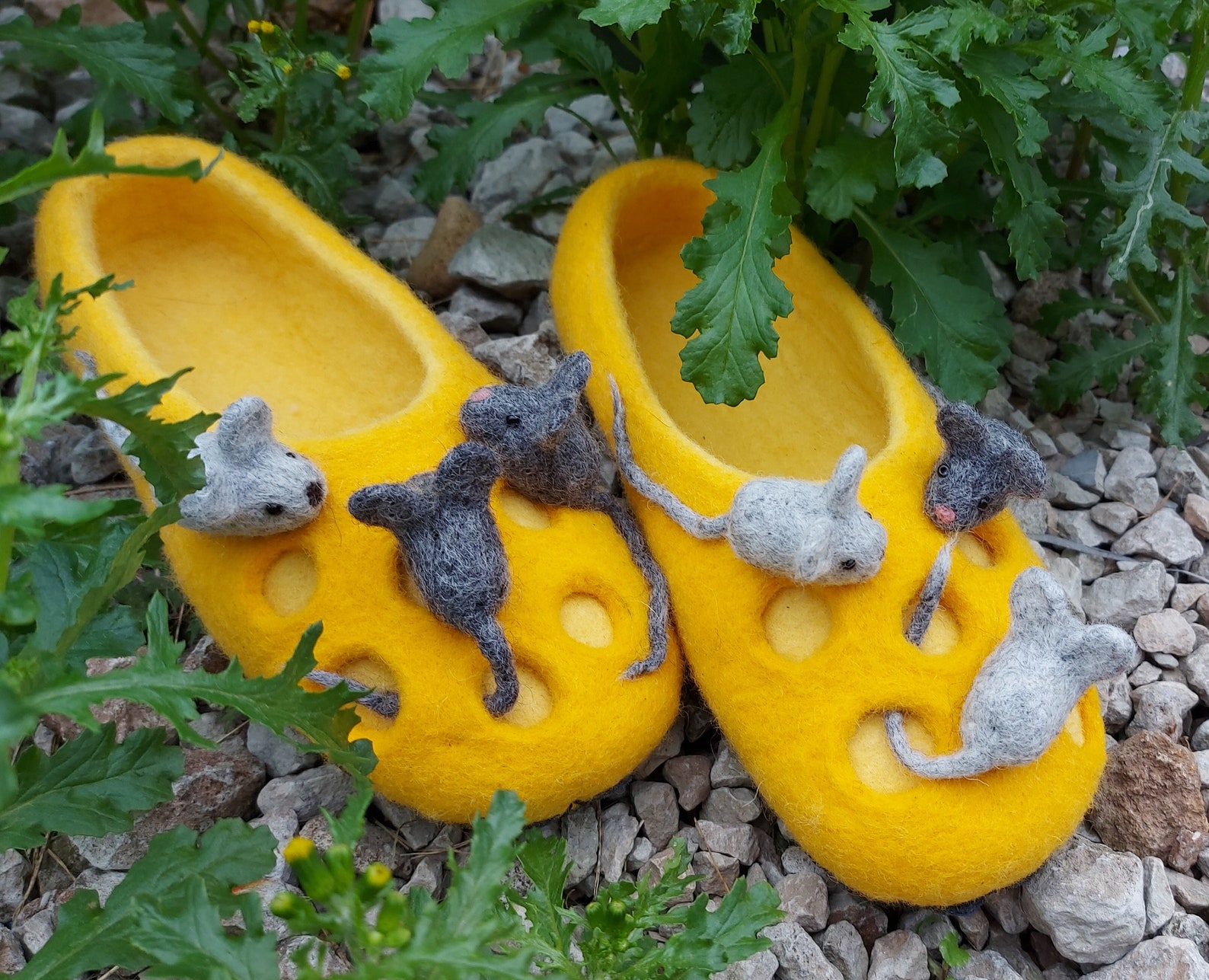Felted Wool Mouse Slippers: Handmade Cheese Shoes for Kids - Etsy