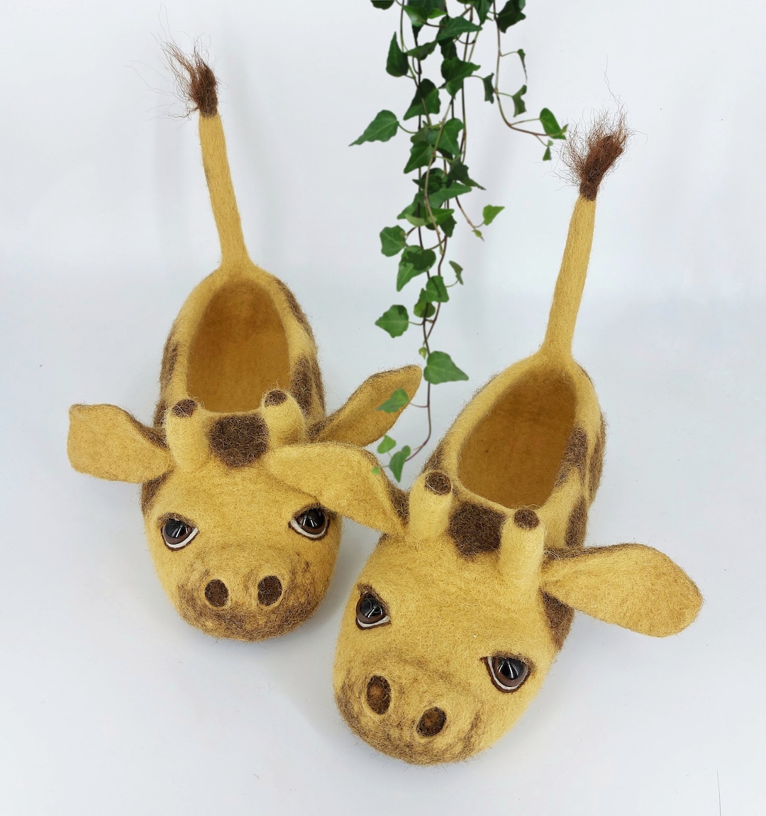 Giraffe Slippers Animal Slippers Felt Slippers Flat Shoes Funny ...