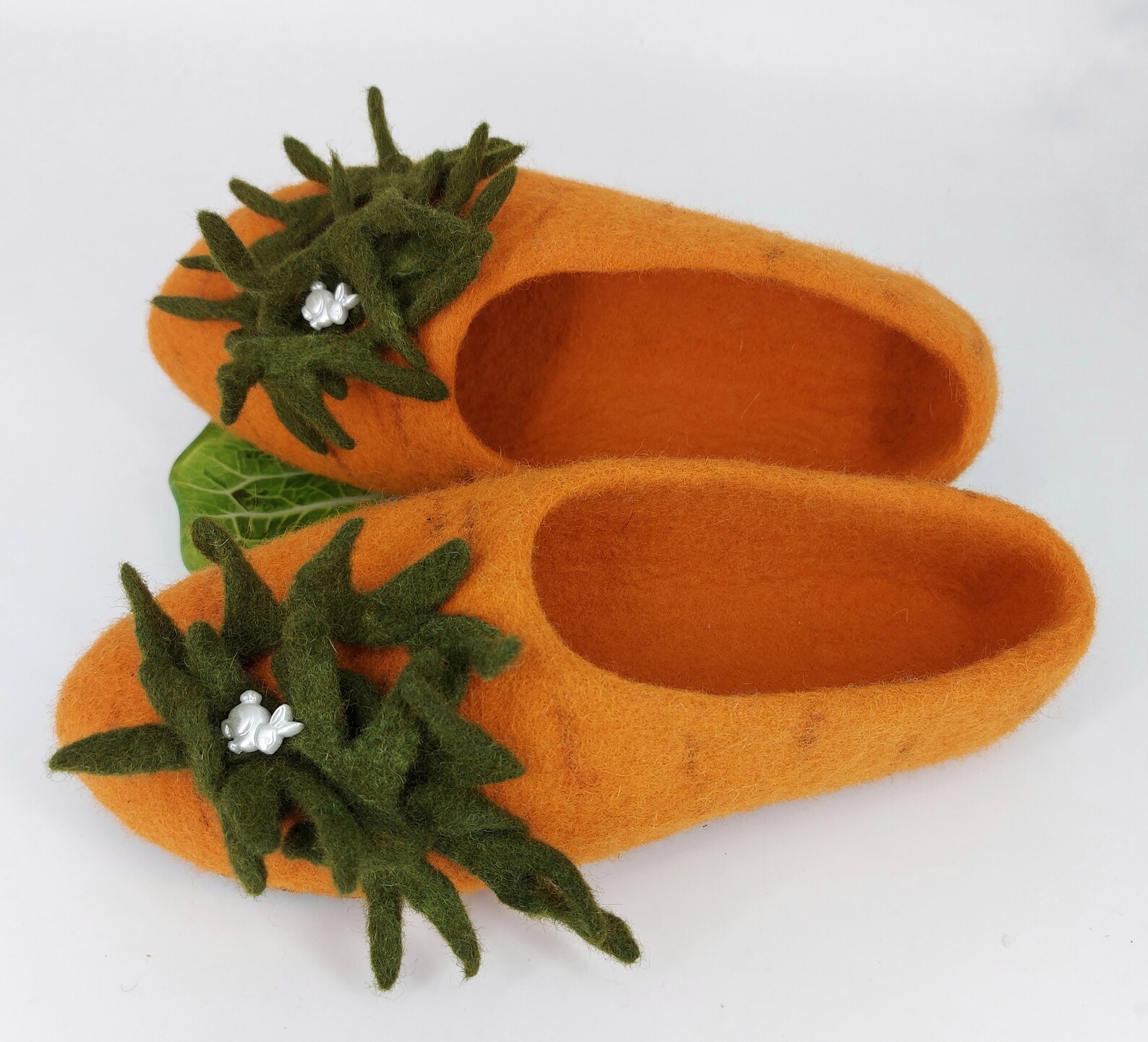 Carrot Orange Felted Wool Slippers: Eco-friendly Home Shoes - Etsy