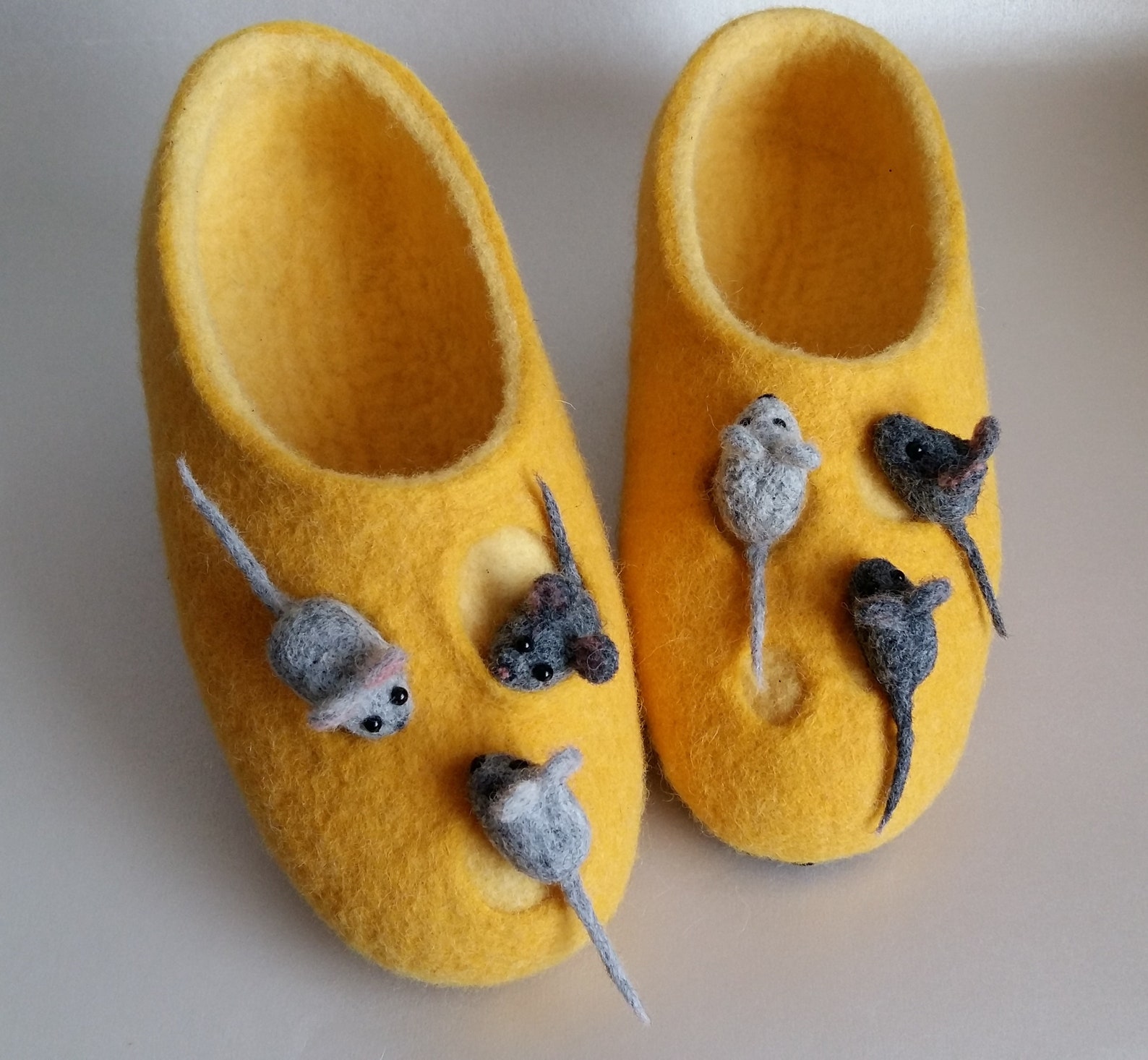 Felted Wool Mouse Slippers: Handmade Cheese Shoes for Kids - Etsy