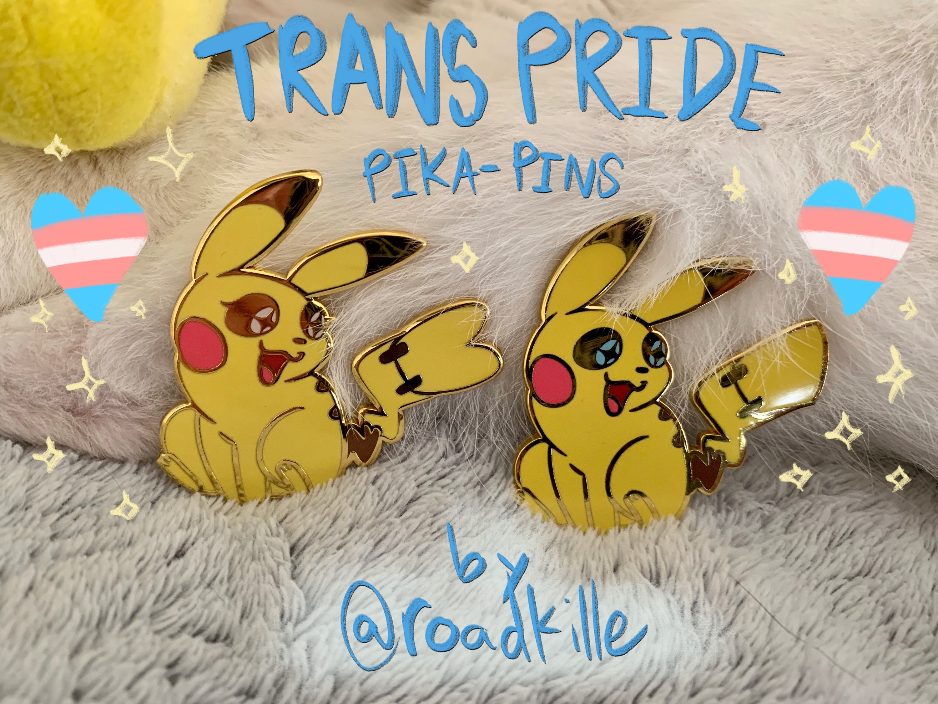Trans Pride Pikachu Pokemon Inspired Hard Enamel Pins | Etsy