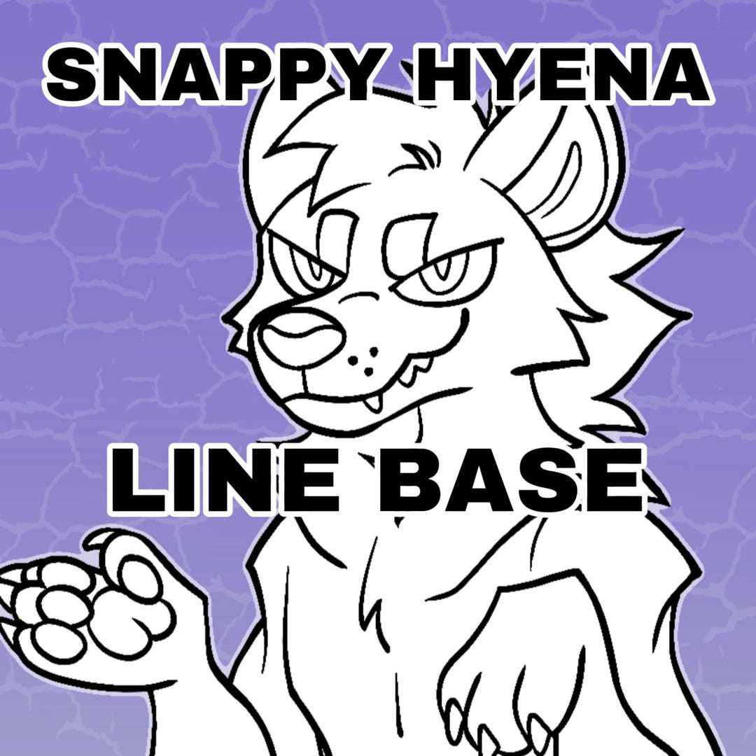 Snappy Hyena Furry Line Art Base - Etsy