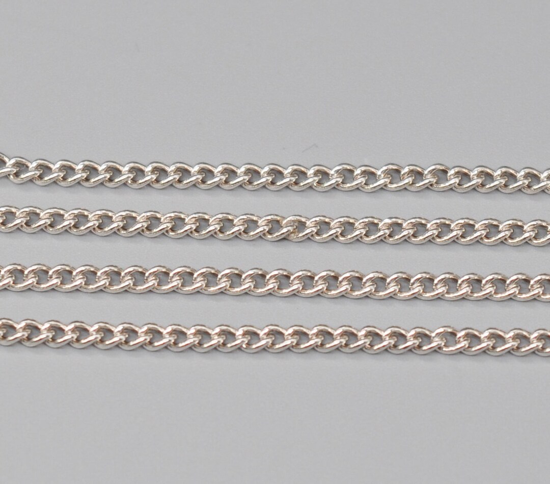 Vintage 835 Solid Silver Curb Chain. Length 43 Cm / 16.9 Inch. - Etsy