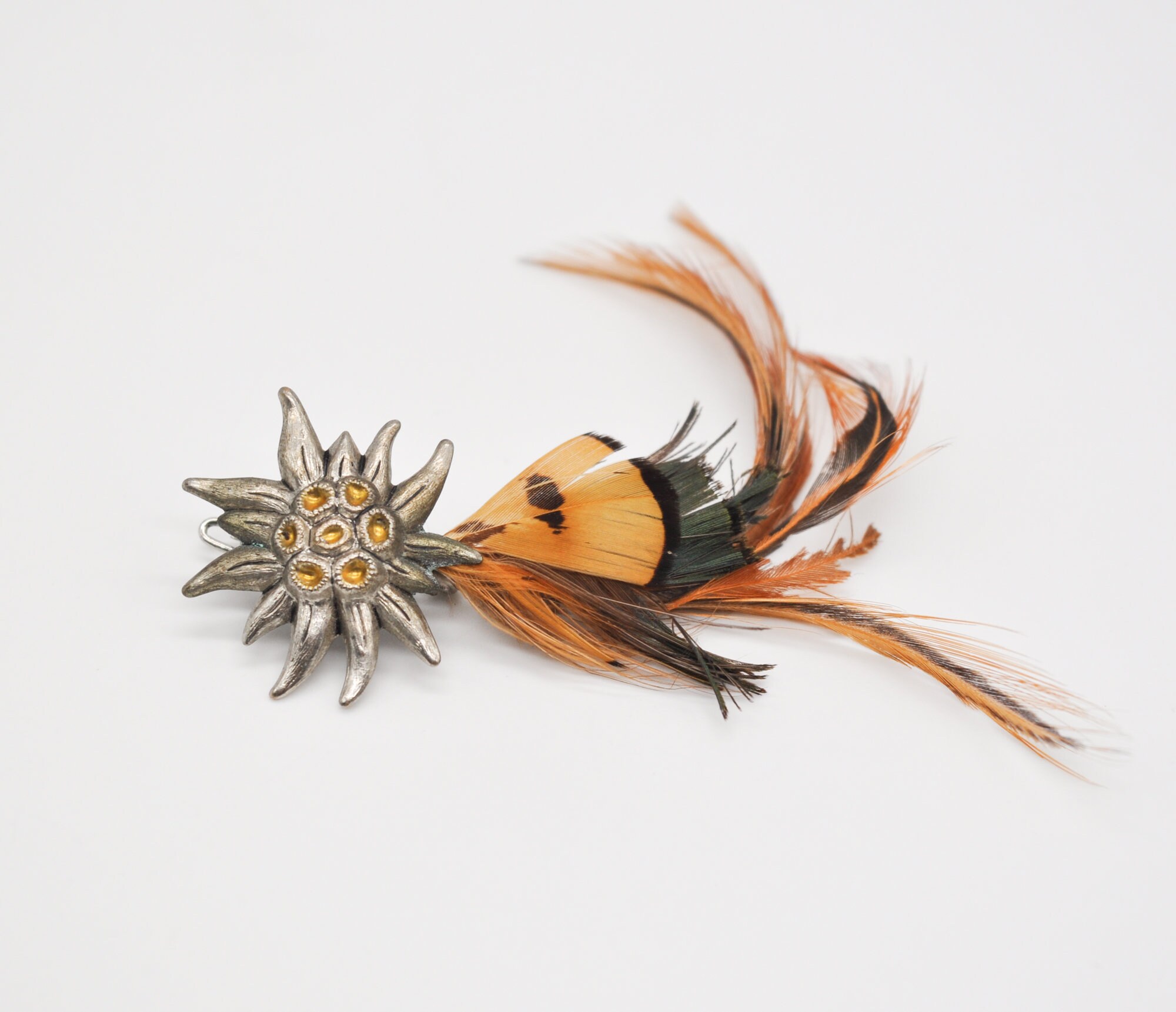 Vintage German Edelweiss Mountain Flower Brooch Hat Pin. - Etsy