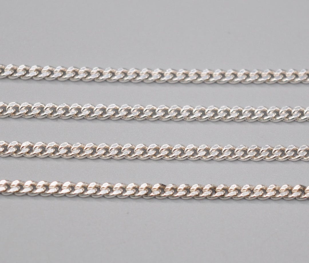 Vintage 835 Solid Silver Curb Chain. Length 54.5 Cm / 21.4 Inch. - Etsy
