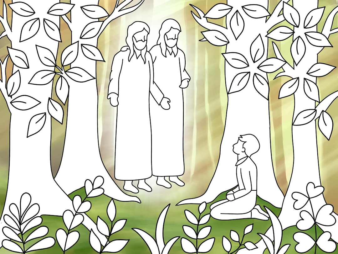 Come Follow Me Coloring Sheet Bundle - the First Vision - Etsy